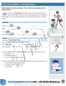 How to Fill Out a Job Application No-Prep SPED Independent Living ...