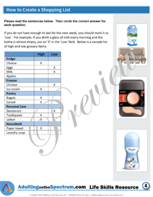 How to Create a Shopping List No-Prep SPED Independent Living Skills ...