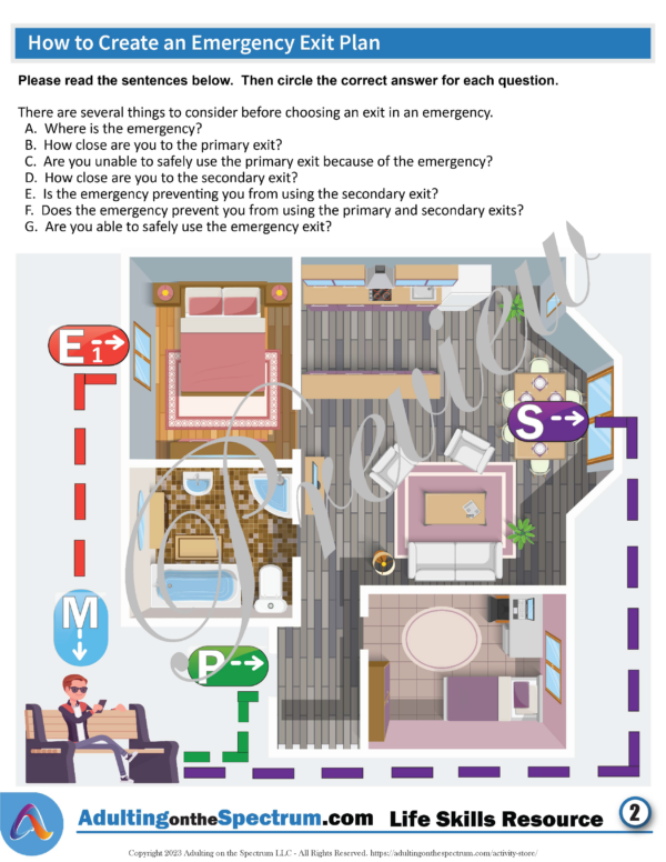 How to Create an Emergency Exit Plan No-Prep SPED Independent Living ...