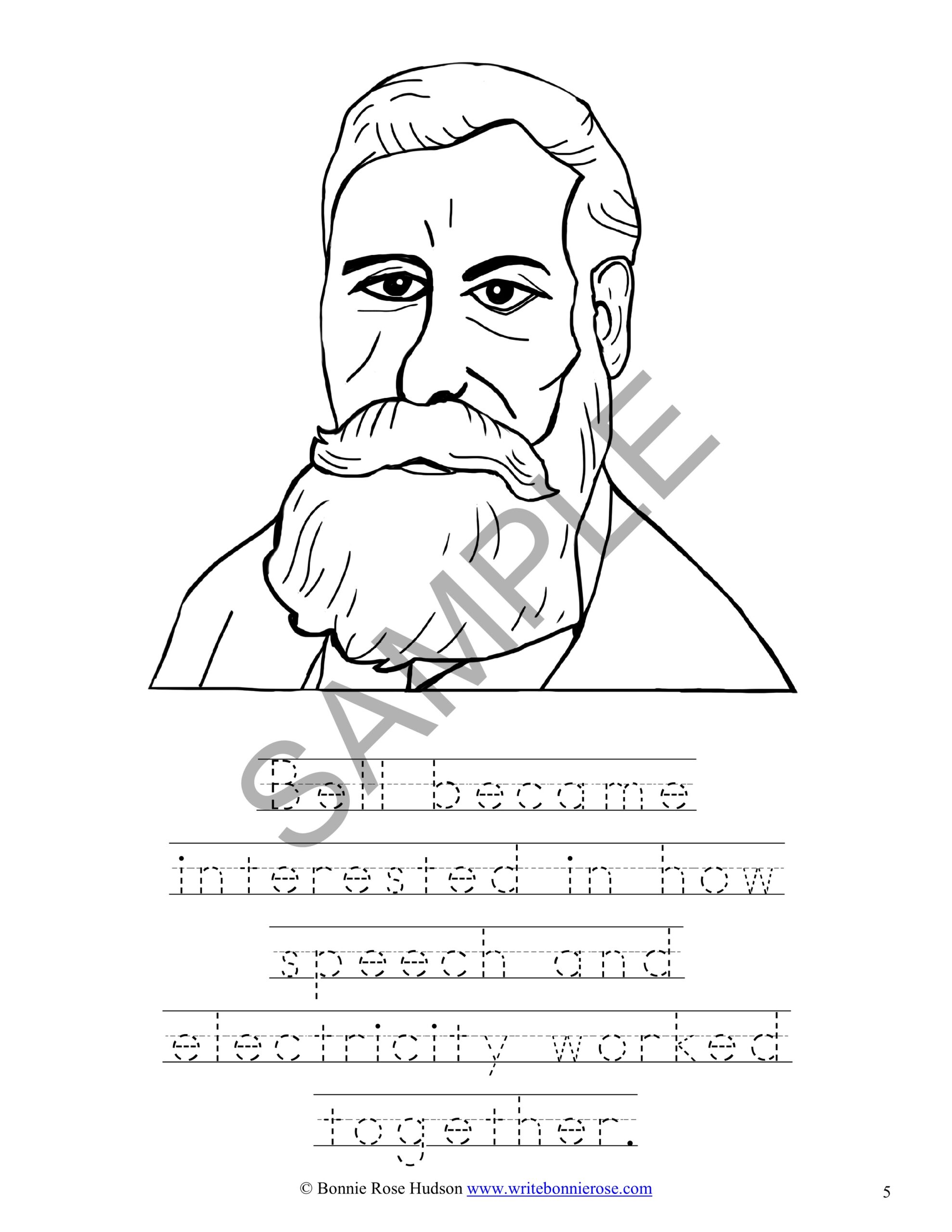 Alexander Graham Bell Coloring Book-Level B | Made By Teachers