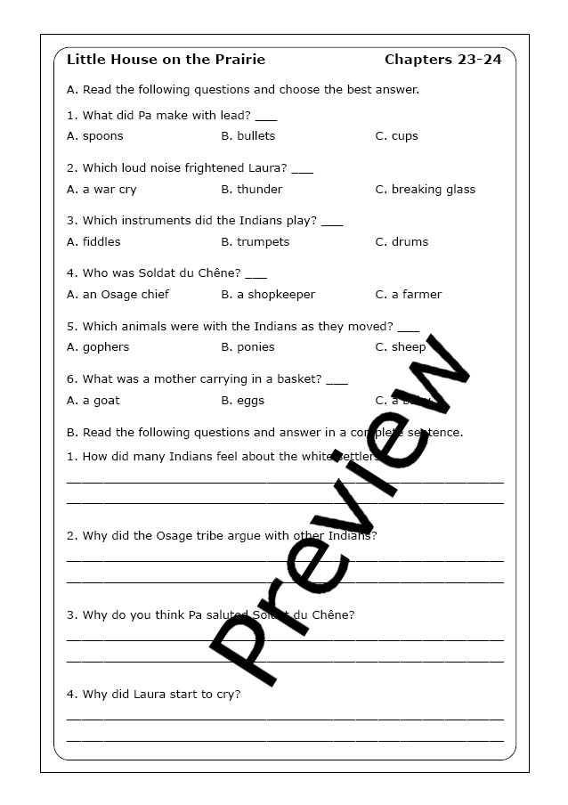 Laura Ingalls Wilder "Little House on the Prairie" worksheets | Made By ...
