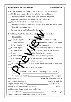 Laura Ingalls Wilder "Little House on the Prairie" worksheets | Made By ...