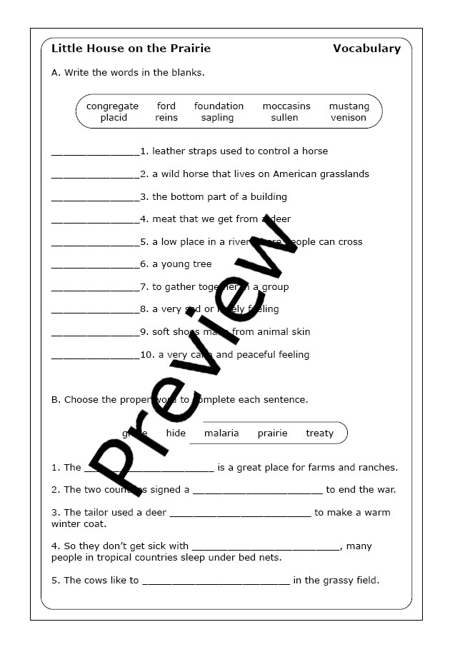 Laura Ingalls Wilder "Little House on the Prairie" worksheets | Made By ...