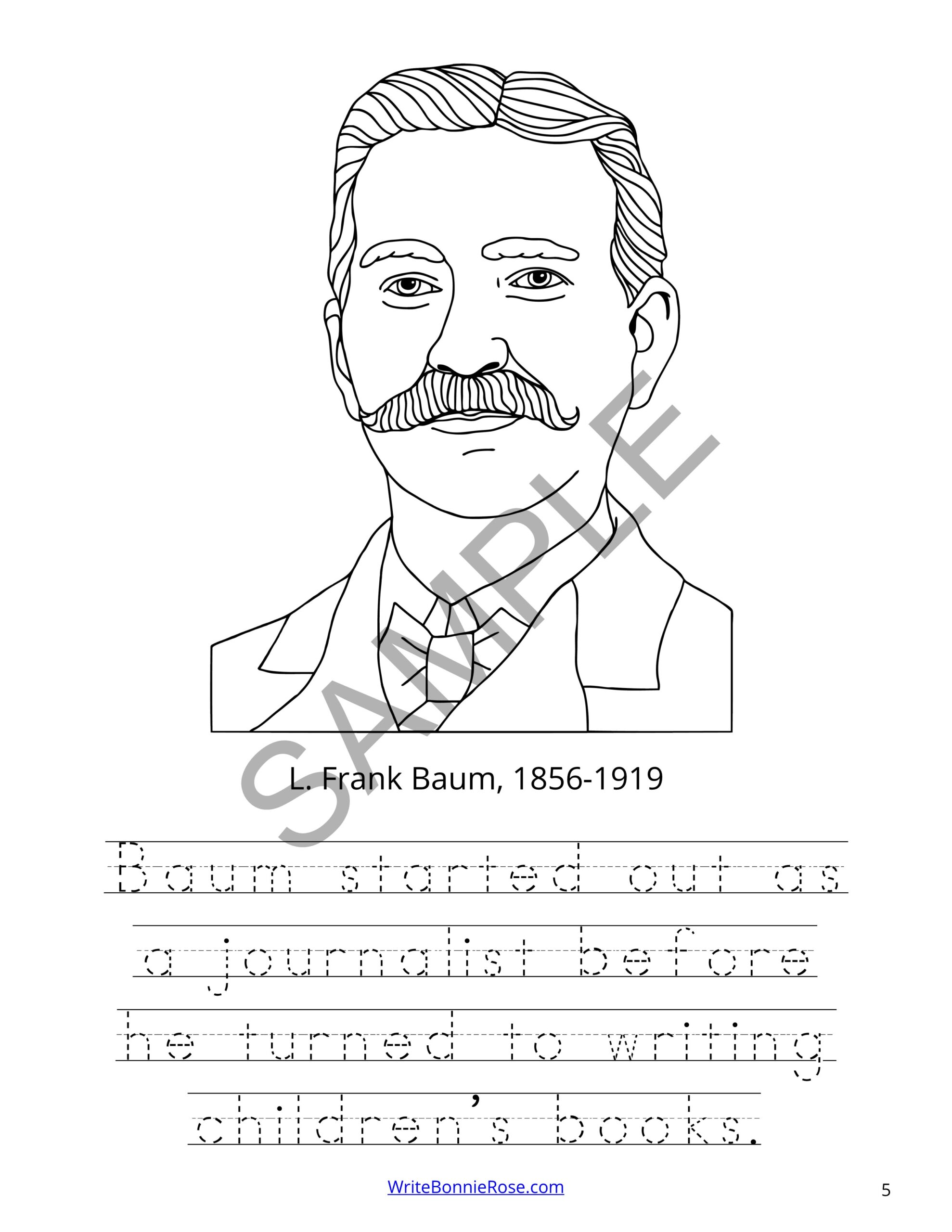 Famous American Authors Coloring Book-Level B | Made By Teachers