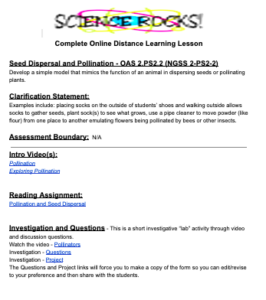 Complete Online Distance Learning Seed Dispersal & Pollination 2.LS2.2 ...