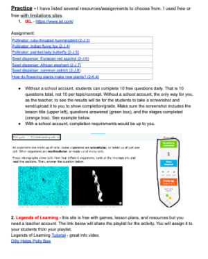 Complete Online Distance Learning Seed Dispersal & Pollination 2.LS2.2 ...
