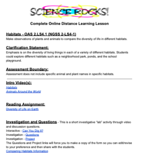 Complete Online Distance Learning Life Science Bundle 2nd Grade OAS ...