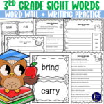 3rd Grade Sight Words Word Wall Handouts and Writing Practice | Made By ...