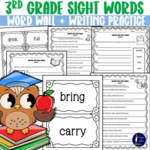 3rd Grade Sight Words Word Wall Handouts and Writing Practice | Made By ...
