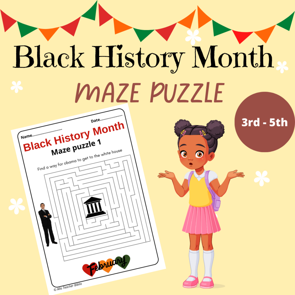 Black History Month | Maze Puzzle For 3rd, 4th, 5th. FREE | Made By ...