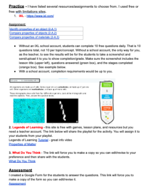 Complete Online Distance Learning Classify Materials 2.PS1.1, 2-PS1-1 ...