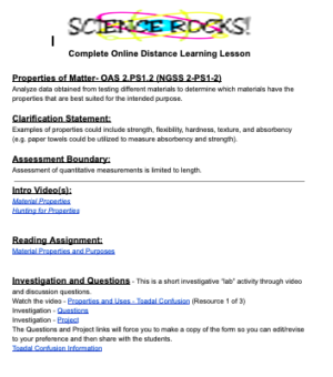 Complete Online Distance Learning Physical Science Bundle 2nd Grade OAS ...