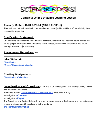 Complete Online Distance Learning Physical Science Bundle 2nd Grade OAS ...