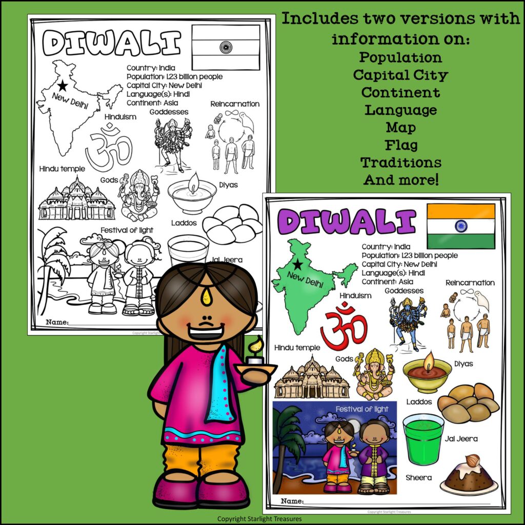 Diwali Fact Sheet for Early Readers | Made By Teachers