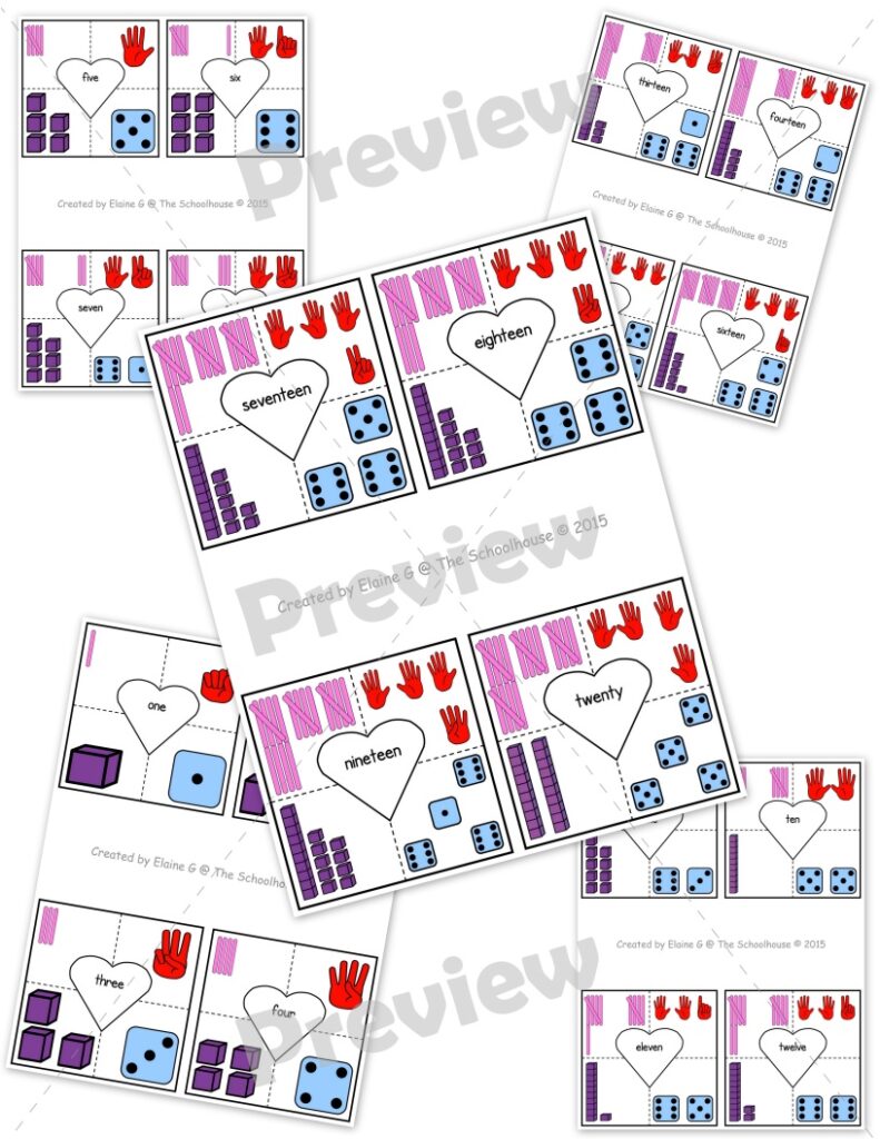 Valentine's Day Counting 1-20 Puzzle Cards | Made By Teachers