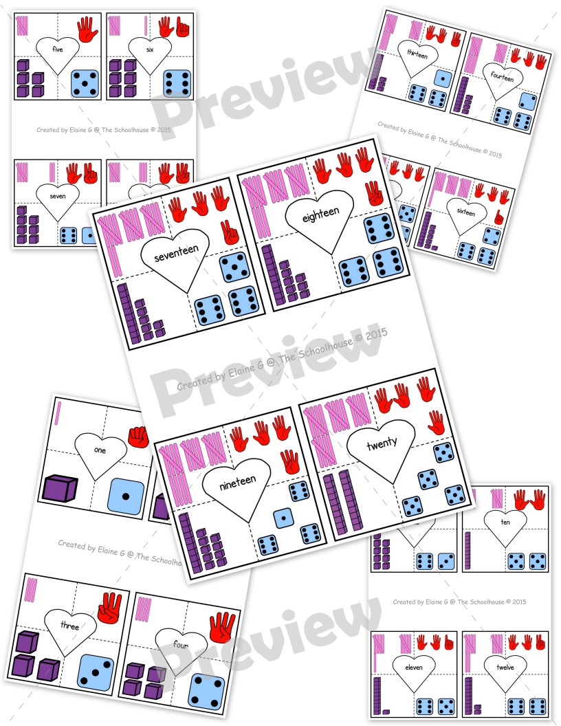 Valentine's Day Counting 1-20 Puzzle Cards | Made By Teachers