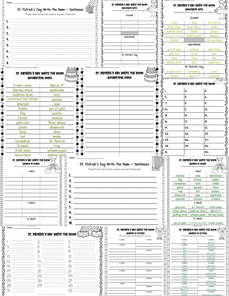 St. Patrick's Day Write the Room | Made By Teachers