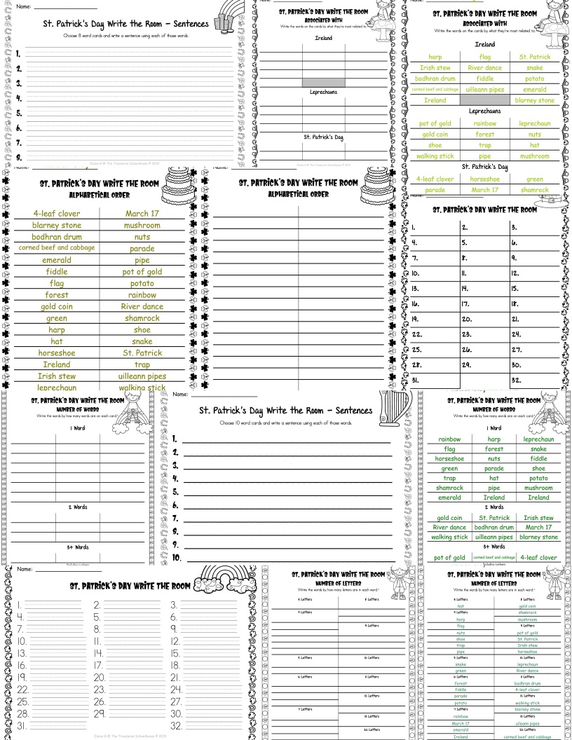 St. Patrick's Day Write the Room | Made By Teachers