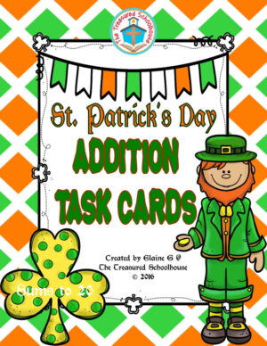 St. Patrick's Day Addition Task Cards or SCOOT Game | Made By Teachers