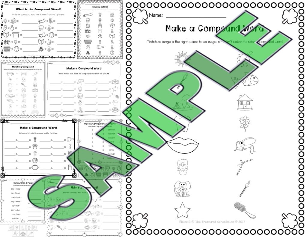 Compound Word Puzzle Cards and Worksheets for St. Patrick's Day | Made ...
