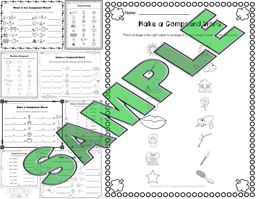 Compound Word Puzzle Cards and Worksheets for St. Patrick's Day | Made ...