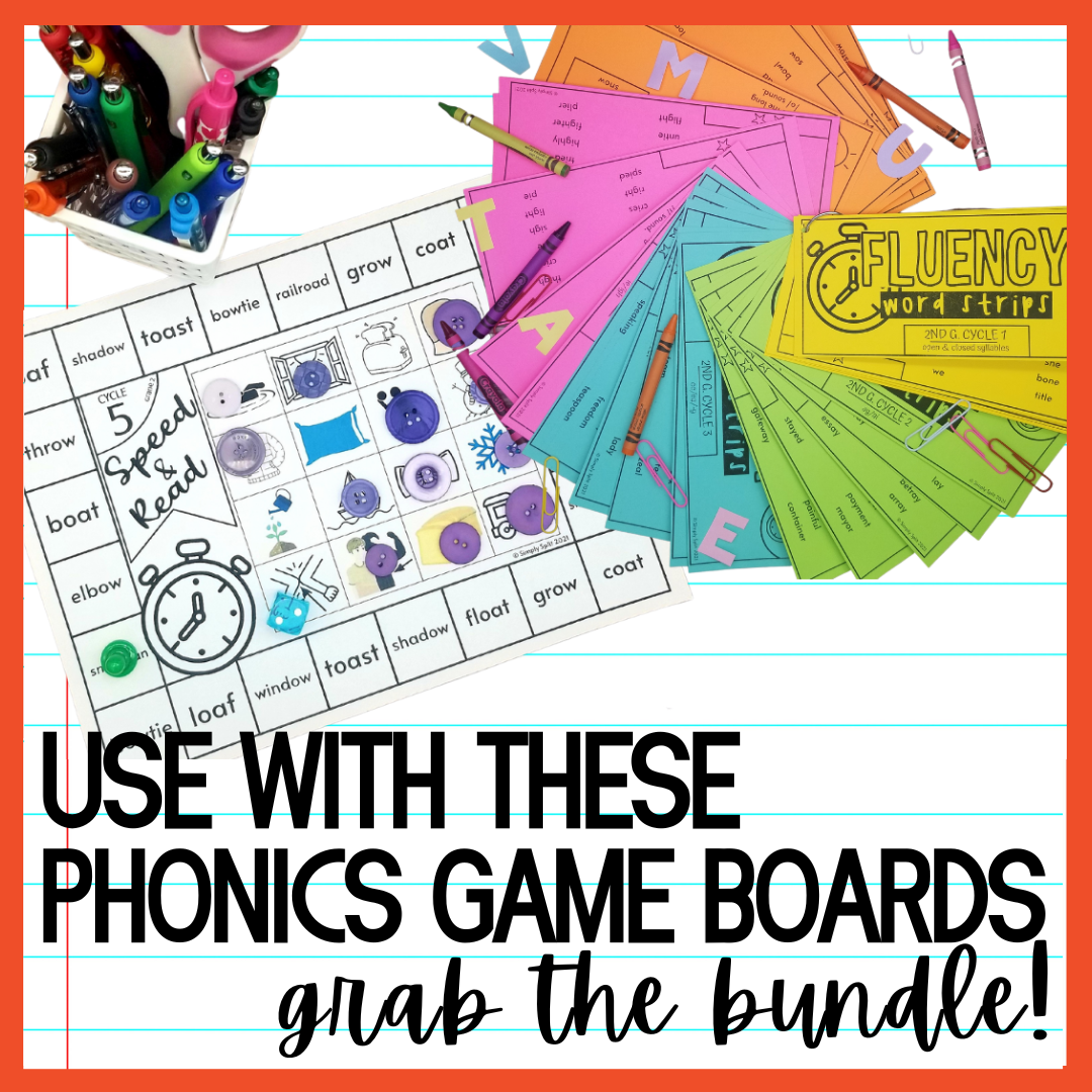 1st Grade Fluency Word Decoding Strips Phonics Activity for Reading ...