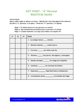 Personal A Lesson Plan for Spanish 1 | Made By Teachers