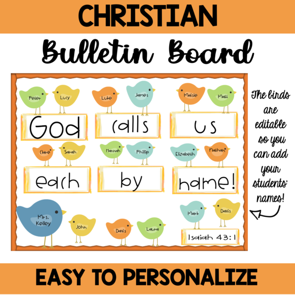 Christian Bulletin Board: God Calls Us Each by Name | Made By Teachers