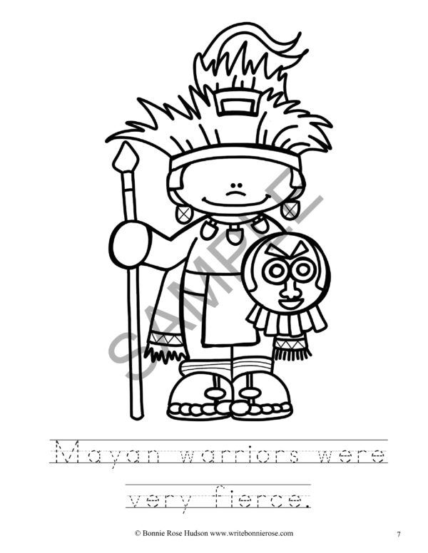 Ancient History Coloring Book: Maya-Level B - Made By Teachers