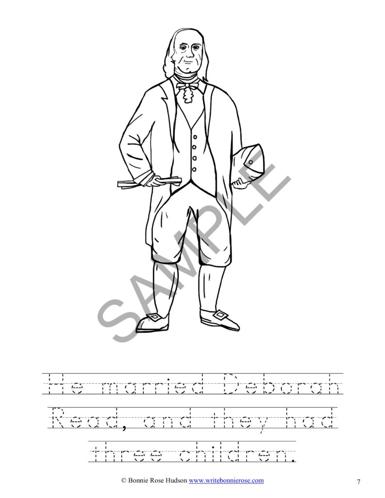 Benjamin Franklin Coloring Book-Level B | Made By Teachers