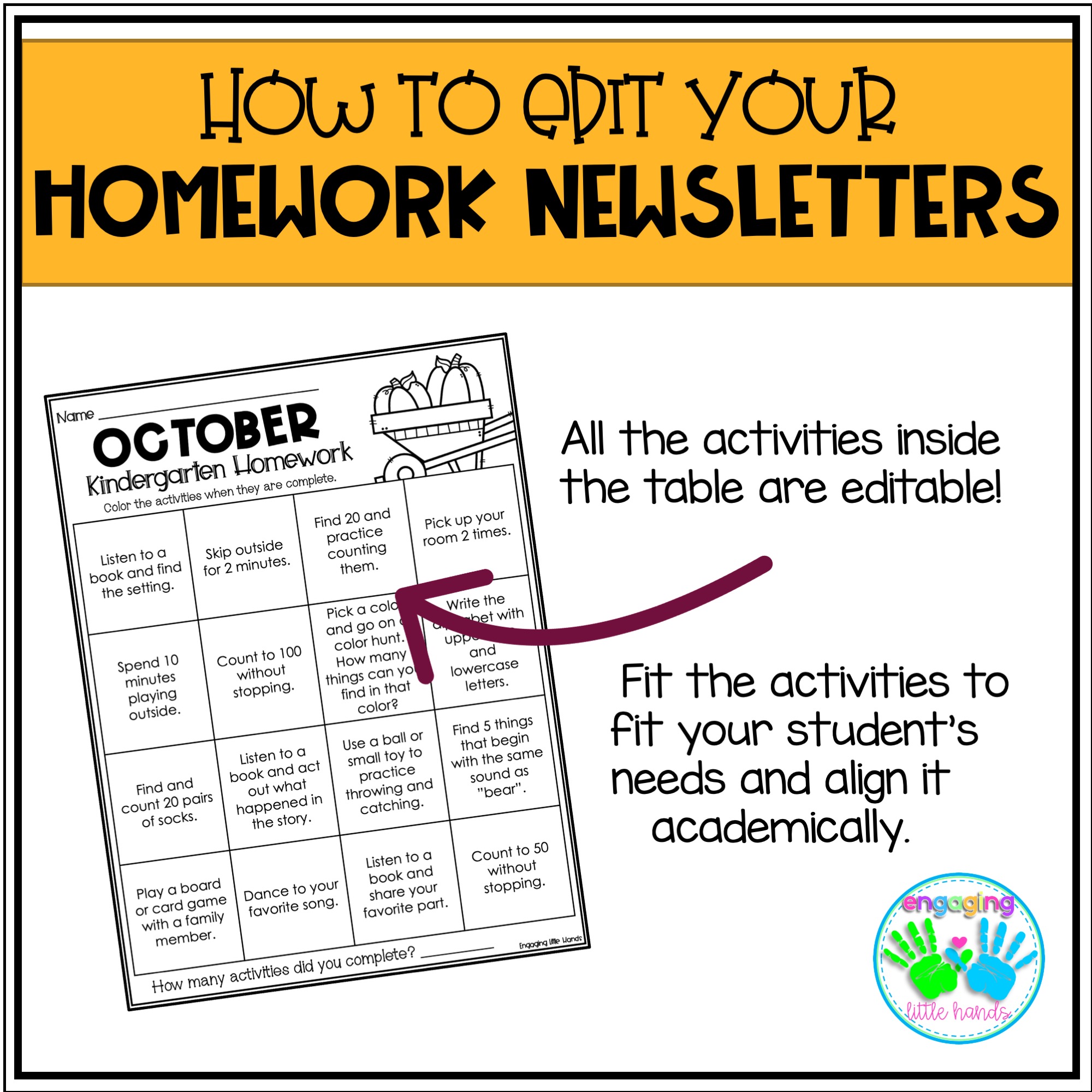 Kindergarten Homework Newsletters | Made By Teachers