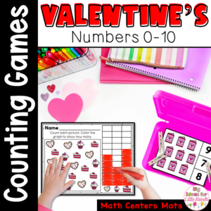 Valentines Day Counting Worksheet Numbers 0-10 | February Kindergarten ...