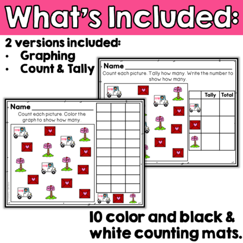 Valentines Day Counting Worksheet Numbers 0-10 | February Kindergarten ...