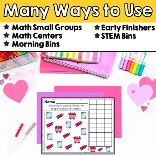 Valentines Day Counting Worksheet Numbers 0-10 | February Kindergarten ...