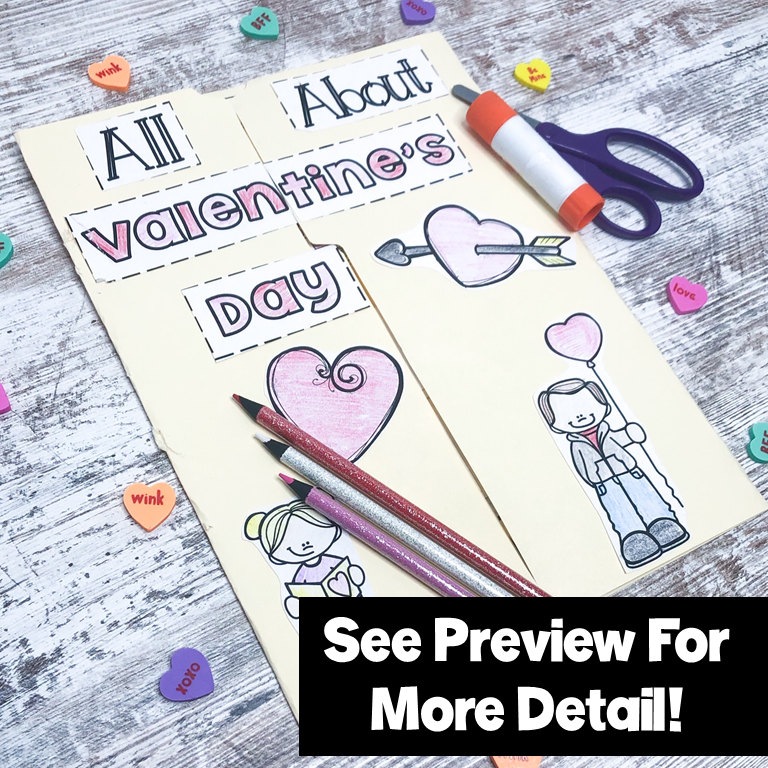 Valentine's Day Activities Interactive Notebook Lapbook | Made By Teachers