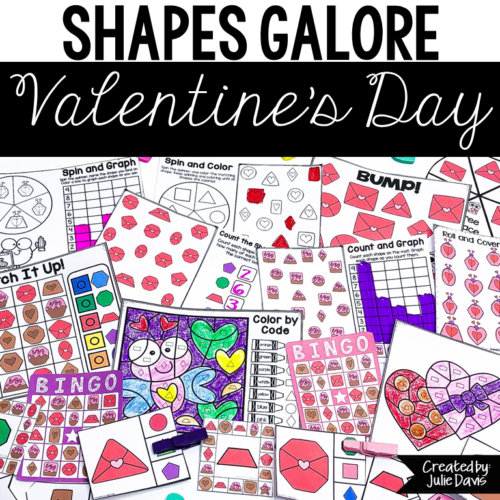 Kindergarten Valentine's Day 2D Shapes Worksheets and Games | Made By ...