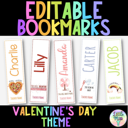 Valentine's day editable bookmarks - student gifts | Made By Teachers