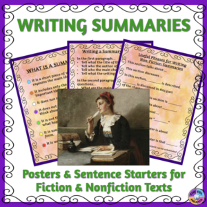 Writing Summaries - Posters & Sentence Starters for ELLs & Other ...