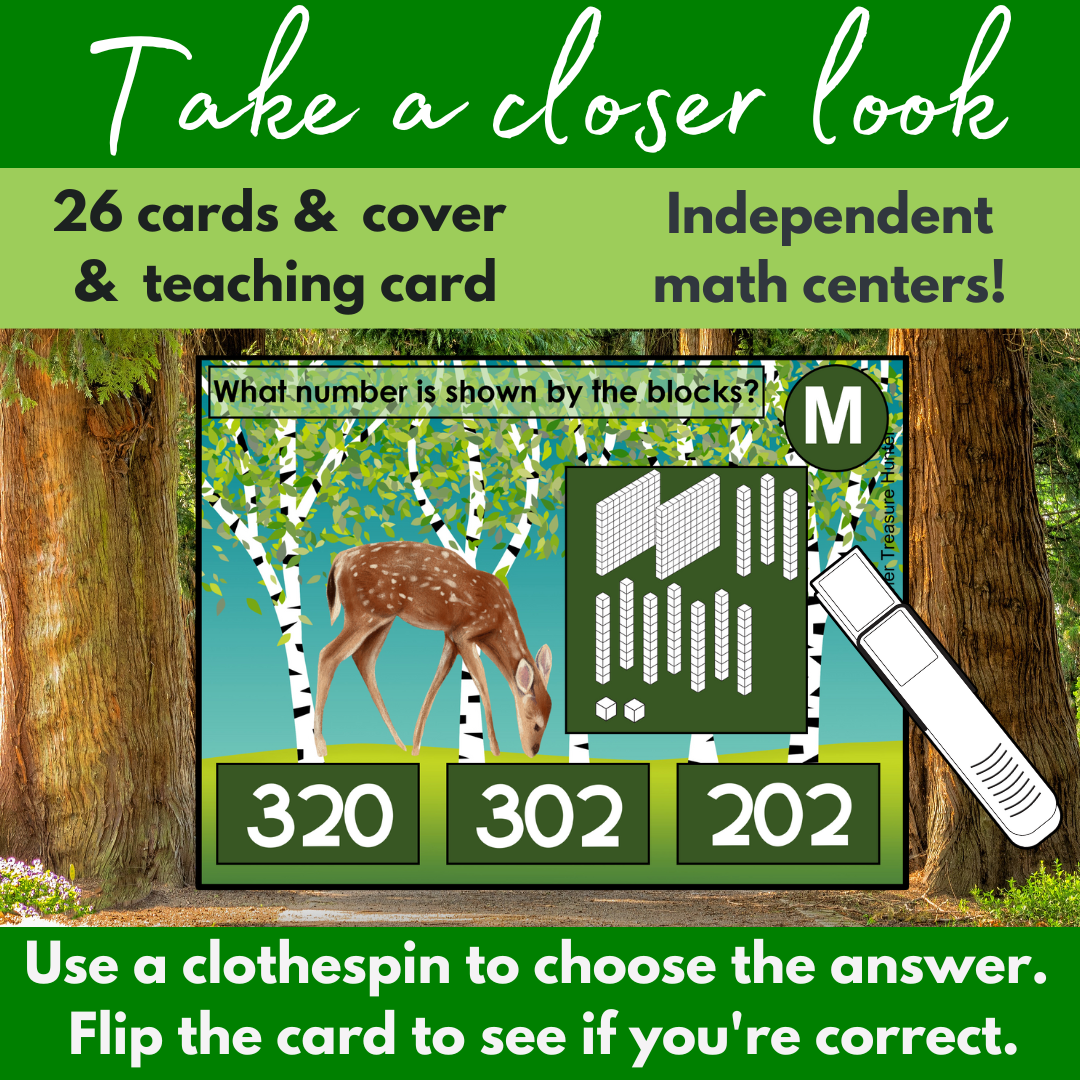 2nd grade math task cards for word form and picture form with base ten ...