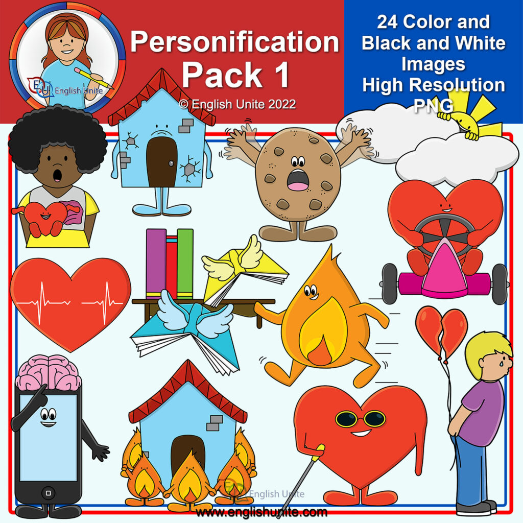 Clip Art - Personification Pack 1 (Figurative Language) | Made By Teachers
