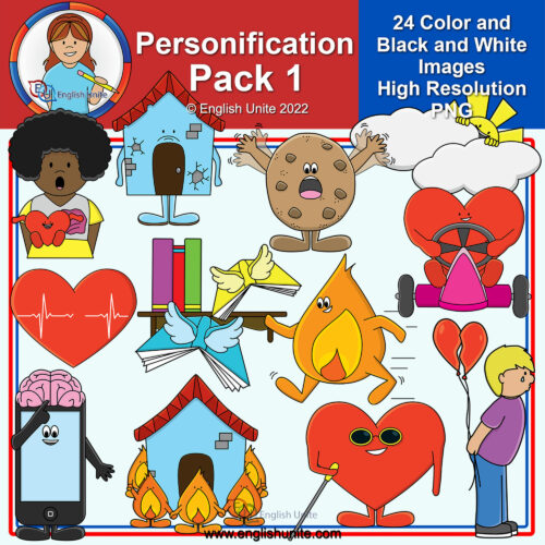 Clip Art - Personification Pack 1 (Figurative Language) | Made By Teachers
