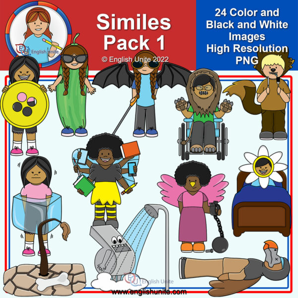 Clip Art - Similes Pack 1 (Figurative Language) | Made By Teachers