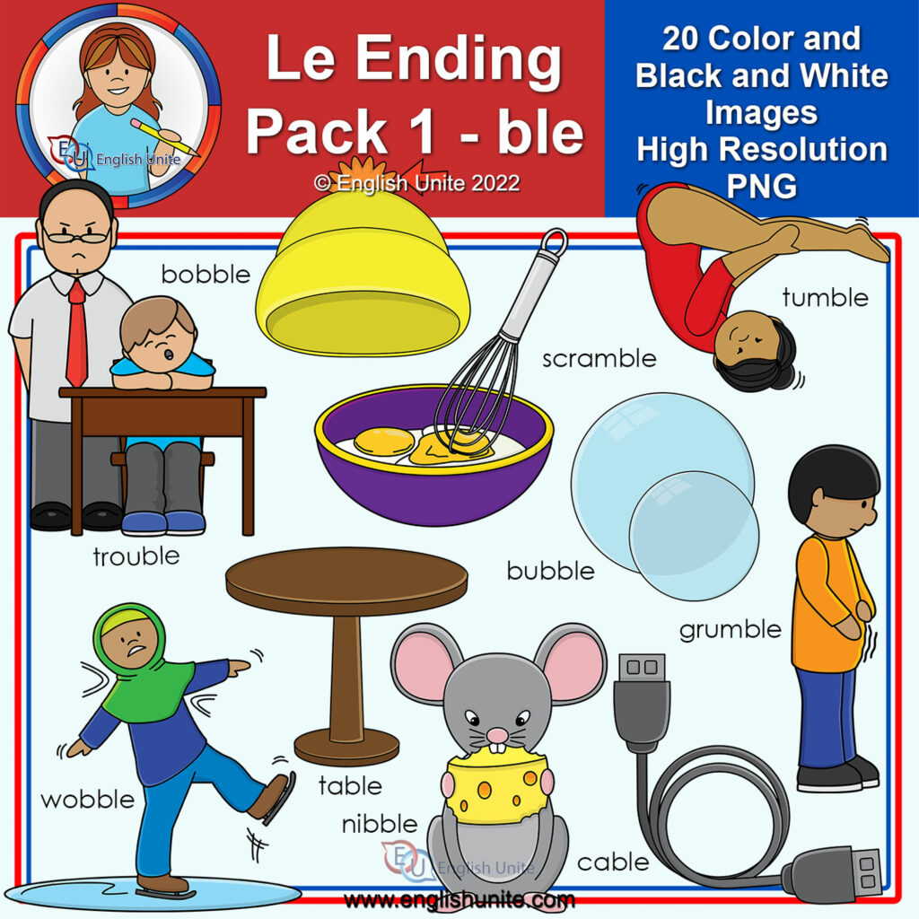 Clip Art - le Word Endings Pack 1 (ble) | Made By Teachers