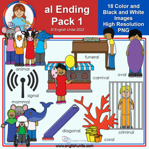 Clip Art - al Word Endings Pack 1 | Made By Teachers