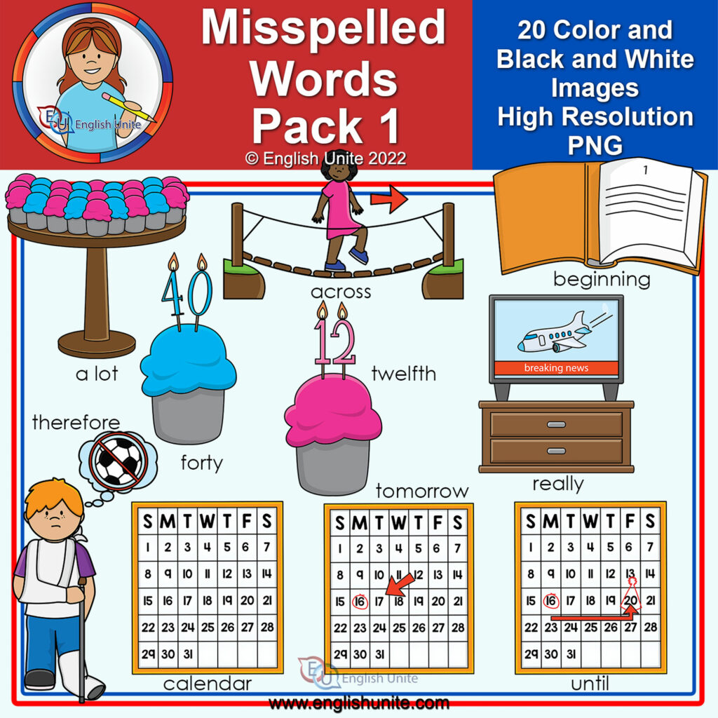Clip Art - Common Misspelled Words Bundle | Made By Teachers