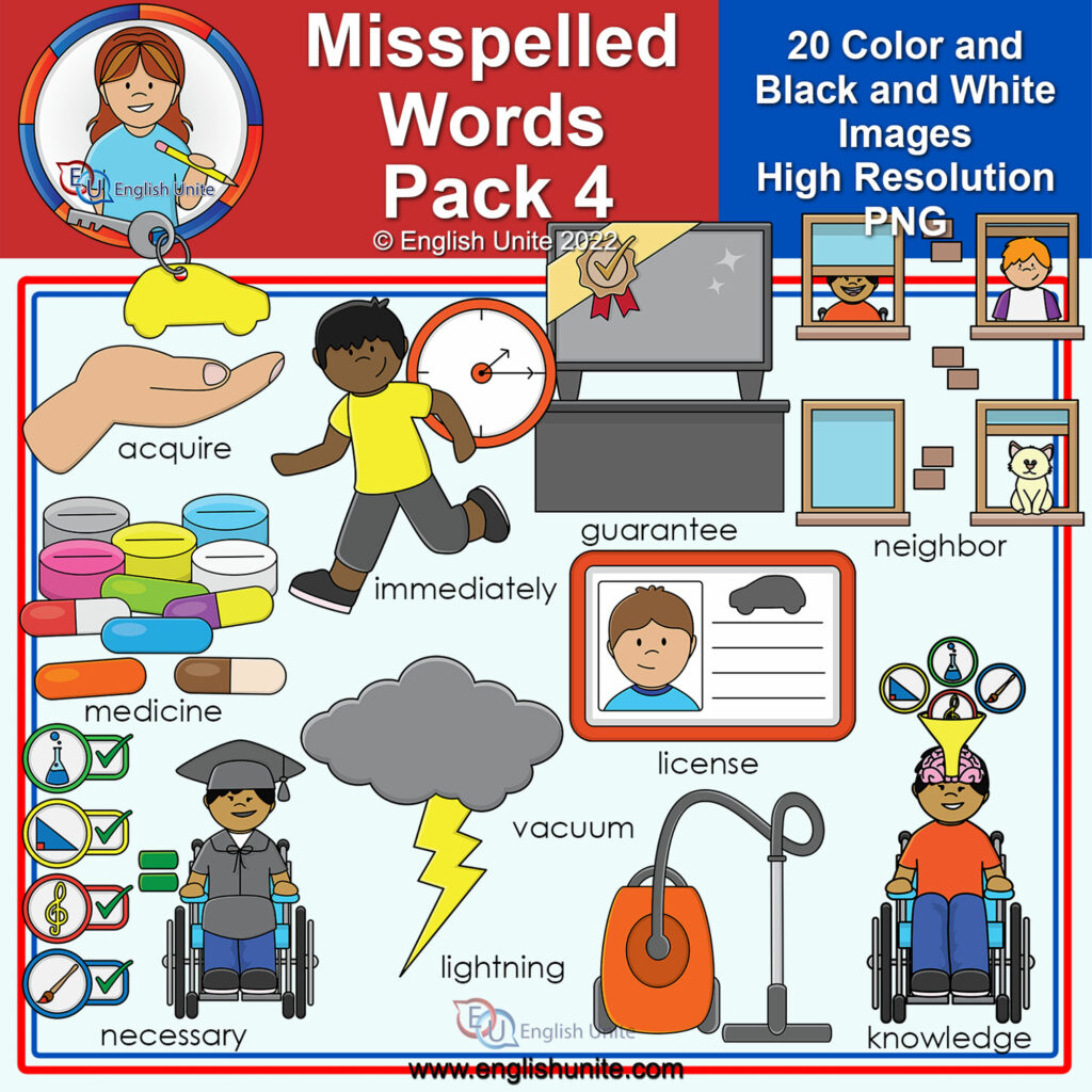 Clip Art - Common Misspelled Words Bundle | Made By Teachers