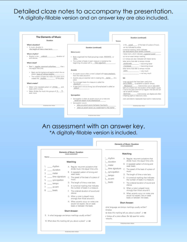 ELEMENTS OF MUSIC : RHYTHM & DURATION a High School Music Appreciation ...