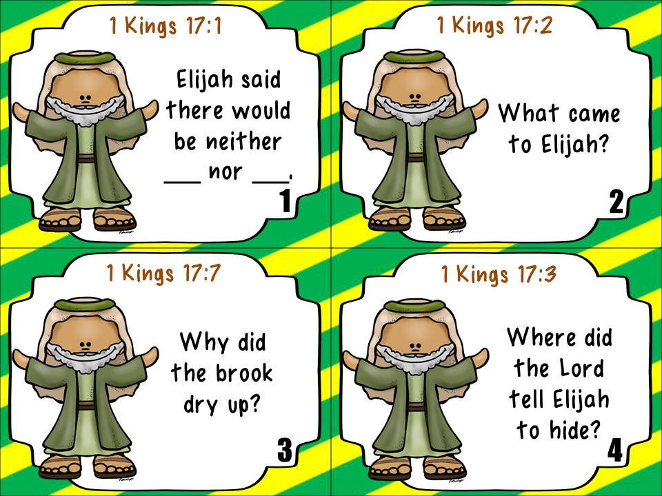 Bible Task Cards: Elijah | Made By Teachers