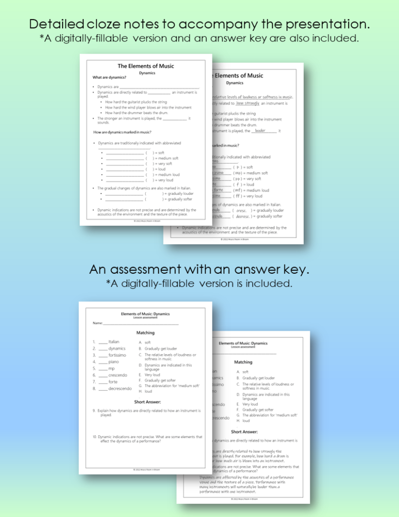 ELEMENTS OF MUSIC : DYNAMICS a High School Music Appreciation Unit ...