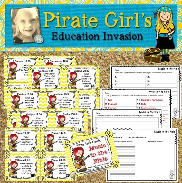 Bible Task Cards: Music in the Bible | Made By Teachers
